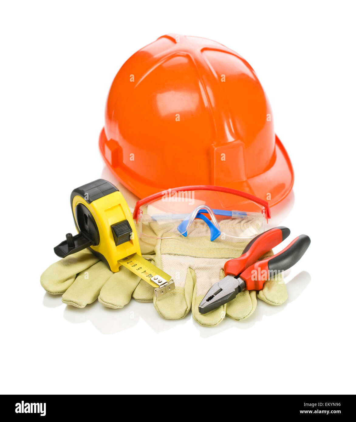 Construction tools helmet on Cut Out Stock Images & Pictures - Alamy