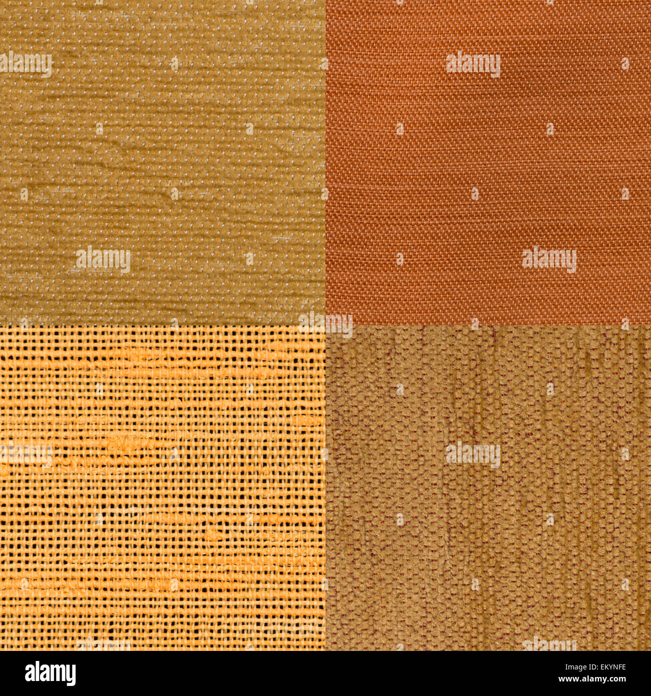 Set of yellow fabric samples, texture background Stock Photo - Alamy
