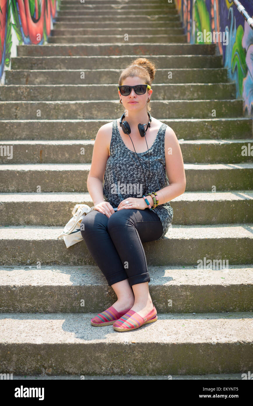 beautiful stylish modern young woman Stock Photo - Alamy