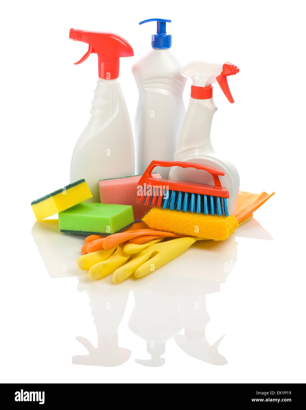 composition of cleaning articles Stock Photo - Alamy
