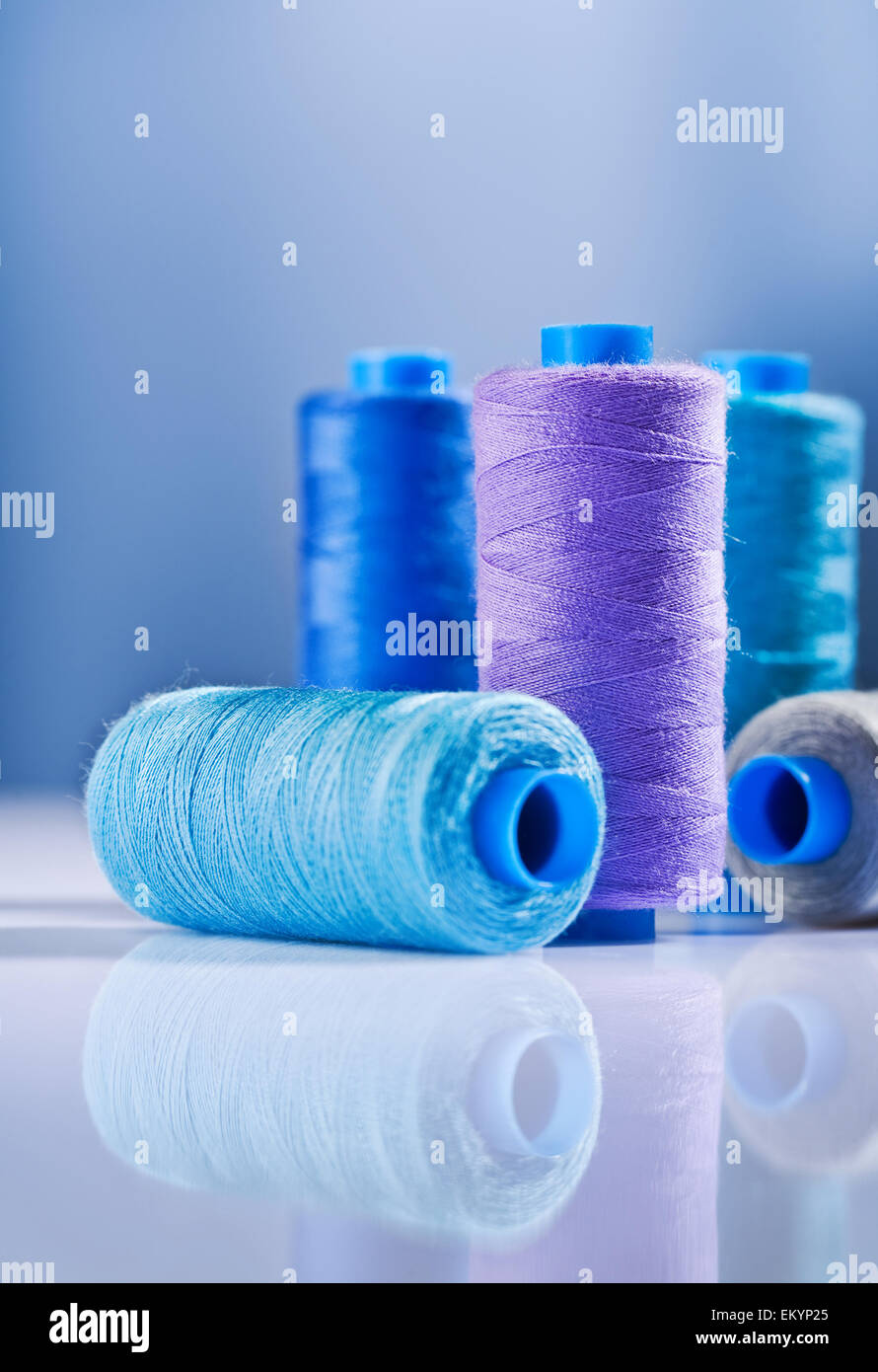 five sewing spools Stock Photo - Alamy