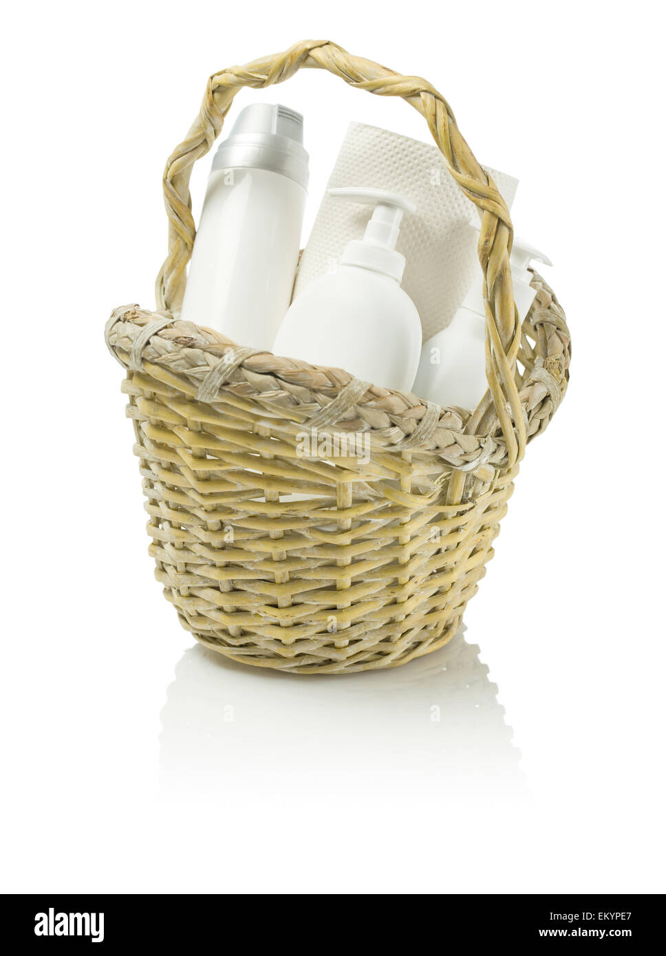 basket with white objects Stock Photo - Alamy