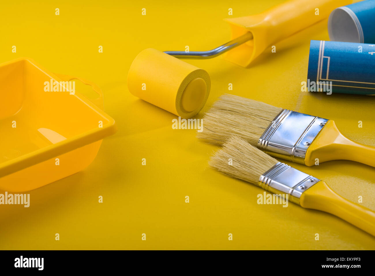 Painting tools on blueprint hi-res stock photography and images - Alamy