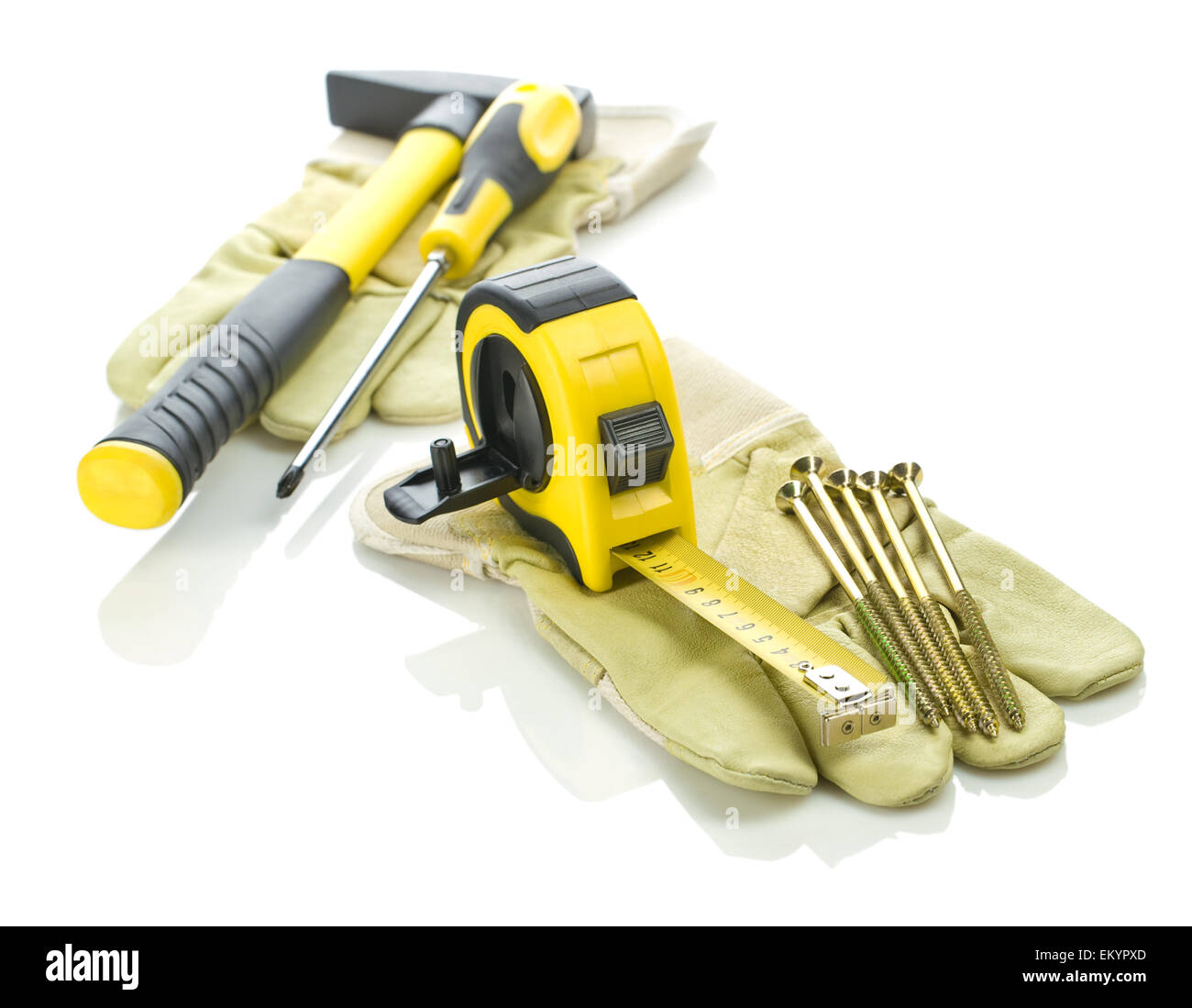 Tools construction set on Cut Out Stock Images & Pictures - Alamy