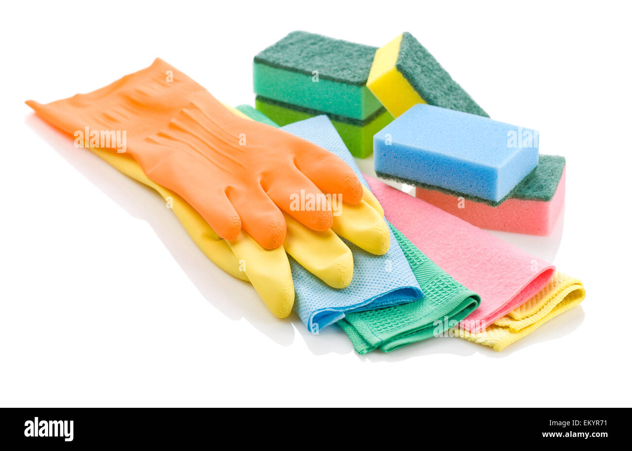 gloves rags and sponges Stock Photo - Alamy
