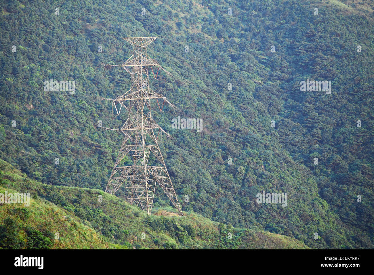 Power Tower on mountain Stock Photo - Alamy
