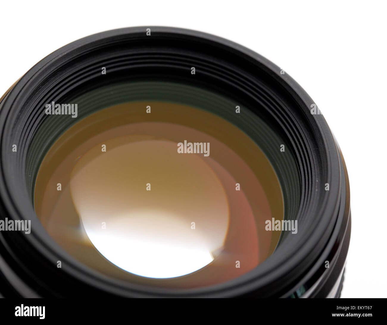 Camera lense over white background Stock Photo - Alamy