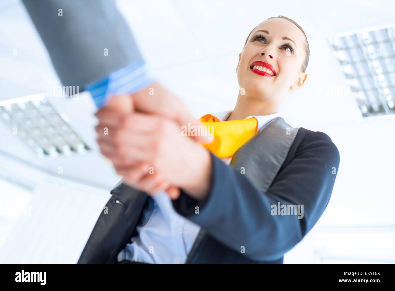 business woman shaking hands with a client Stock Photo - Alamy