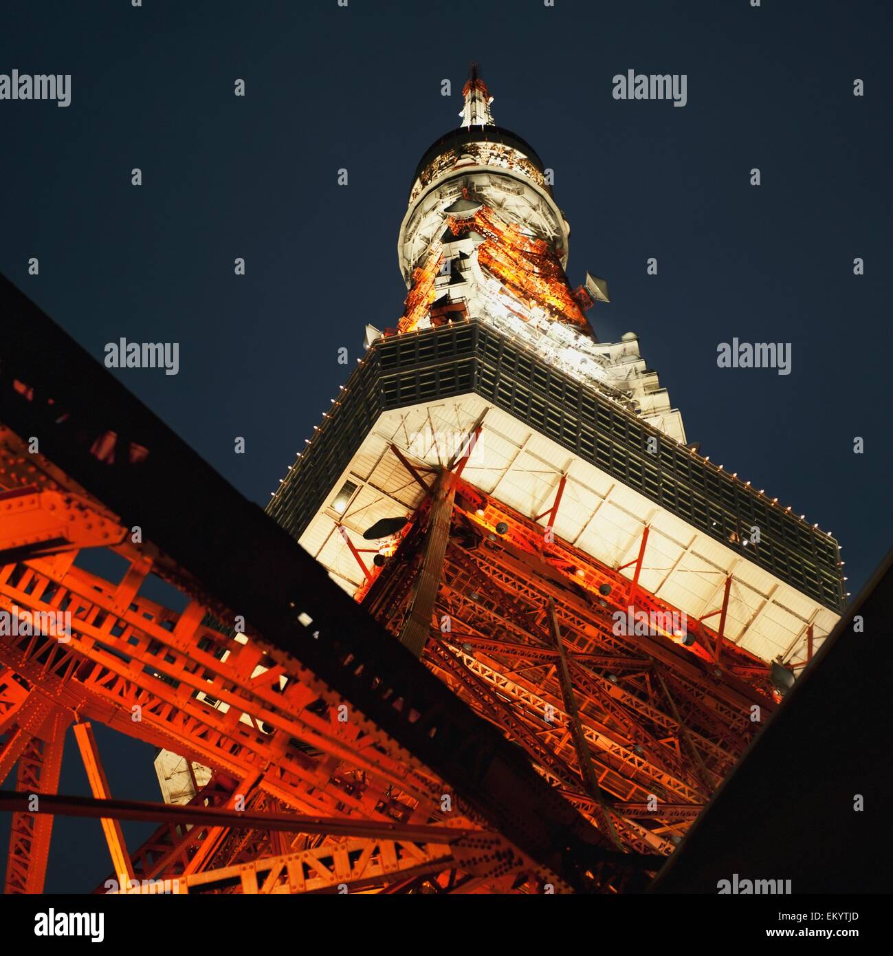 Tokyo Tower Illuminated At Night; Tokyo, Japan Stock Photo - Alamy