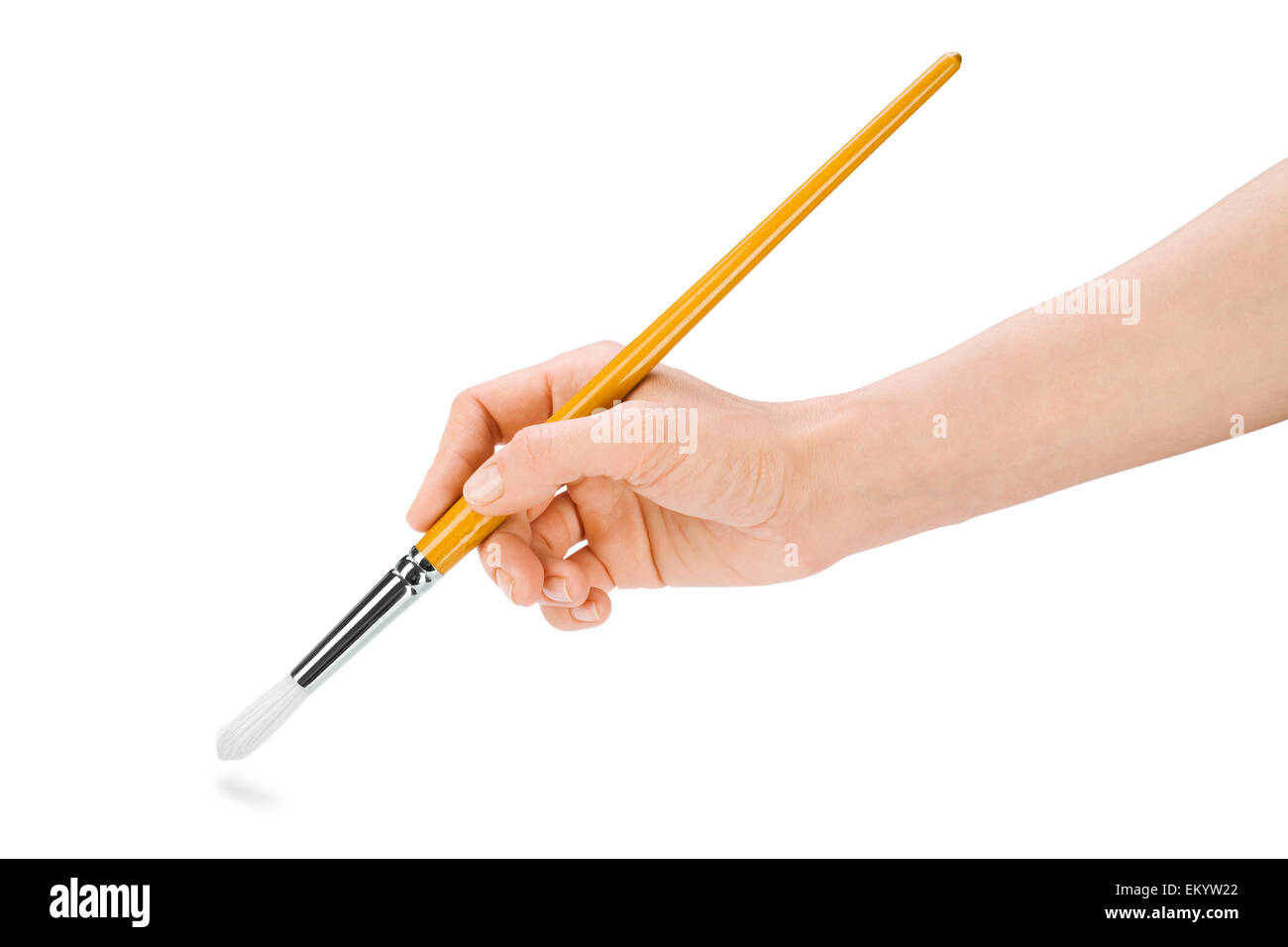 brush in hand Stock Photo - Alamy