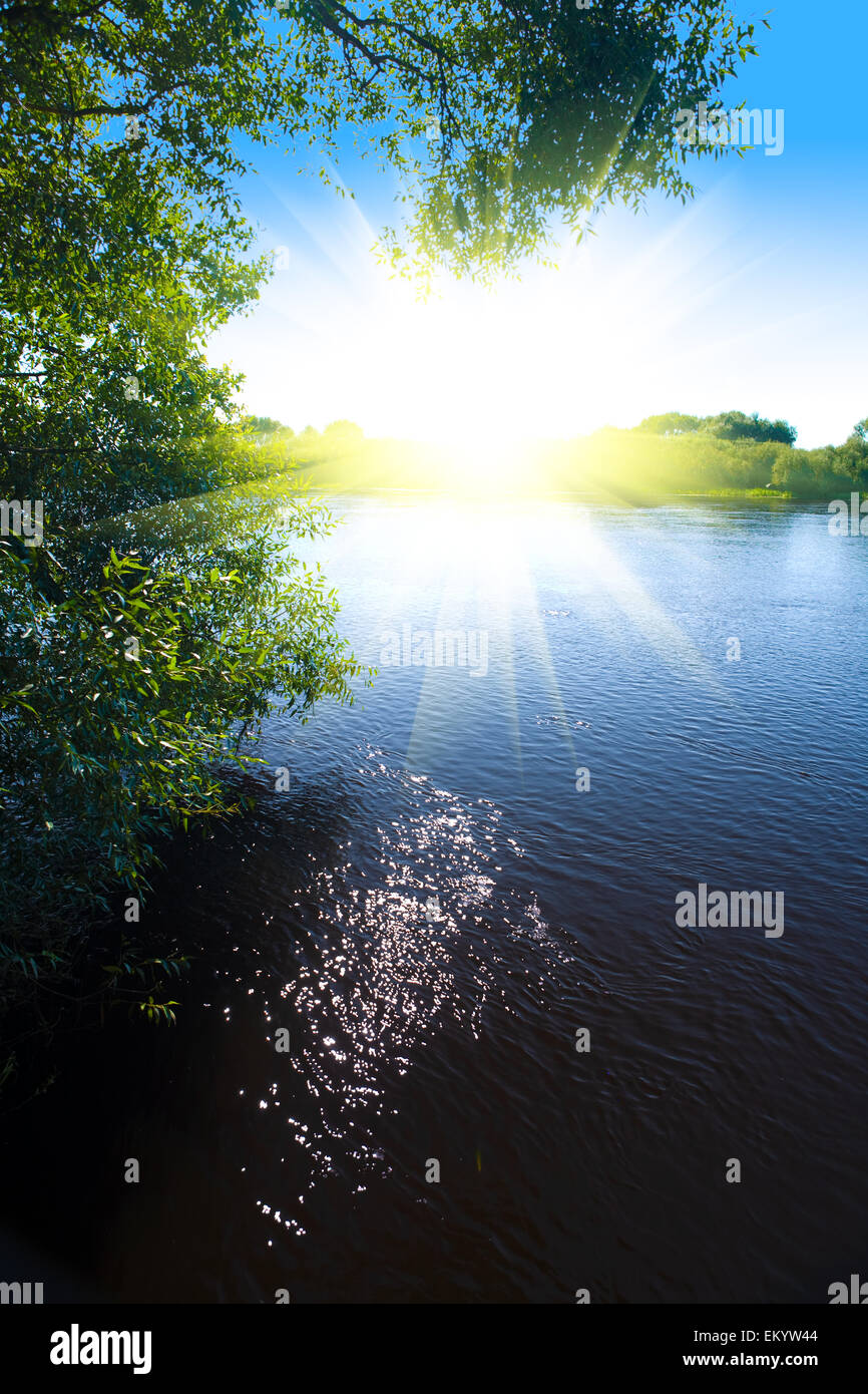 river and sun Stock Photo - Alamy