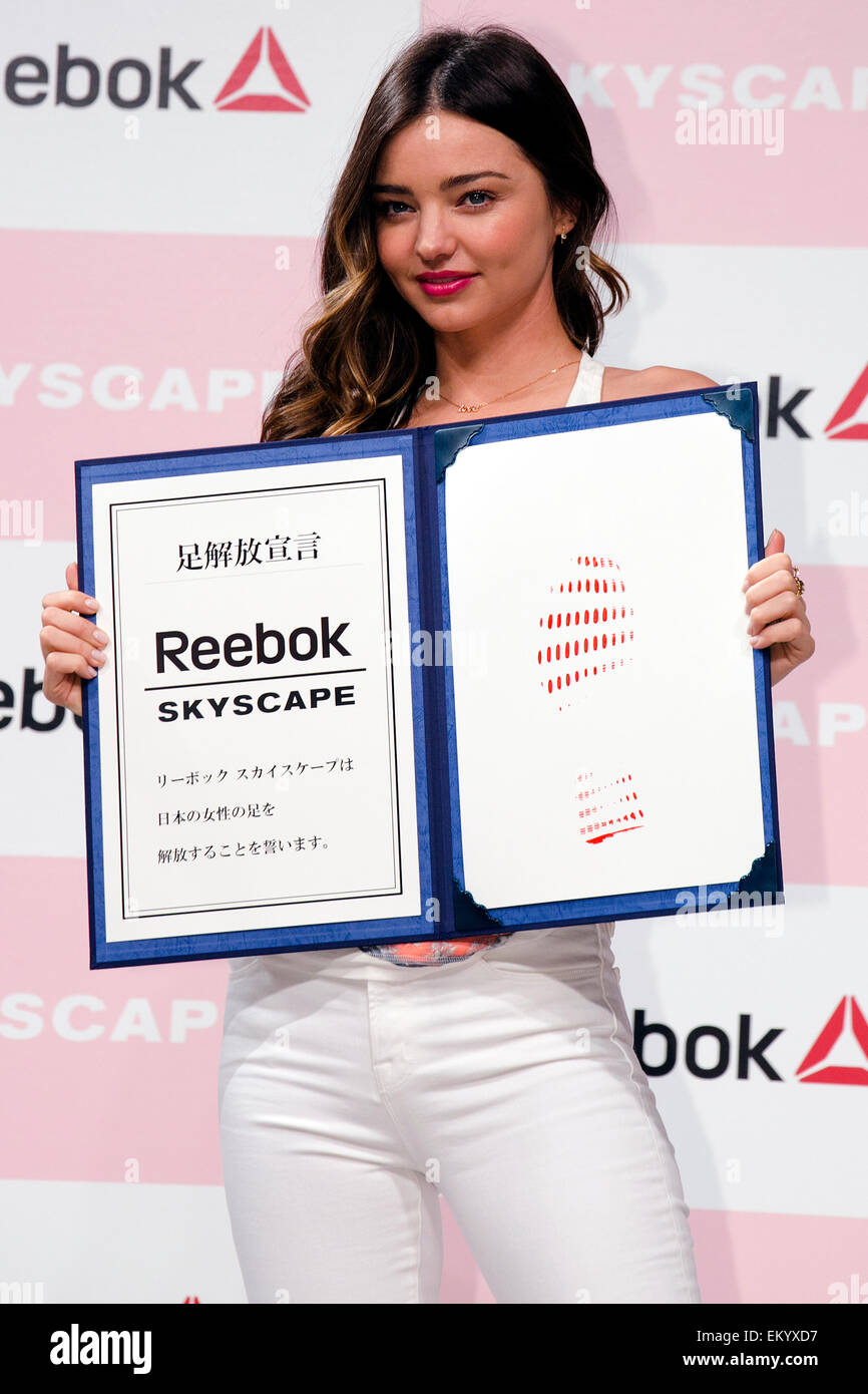 Australian model Miranda Kerr attends a Reebok press conference on ...