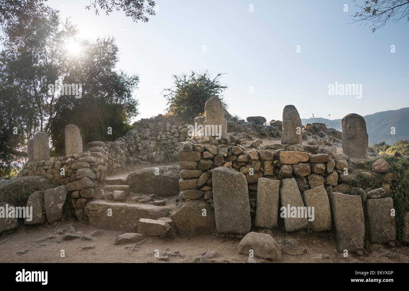 Menhirs, megalithic, Filitosa, Corsica, France Stock Photo - Alamy