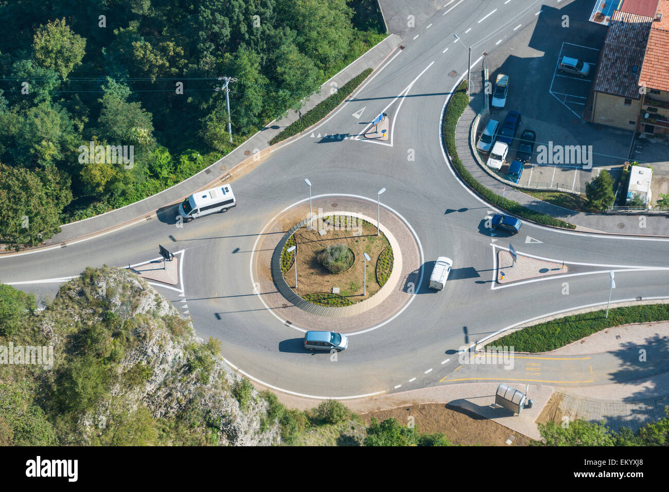 Roundabout from above, San Marino Stock Photo - Alamy