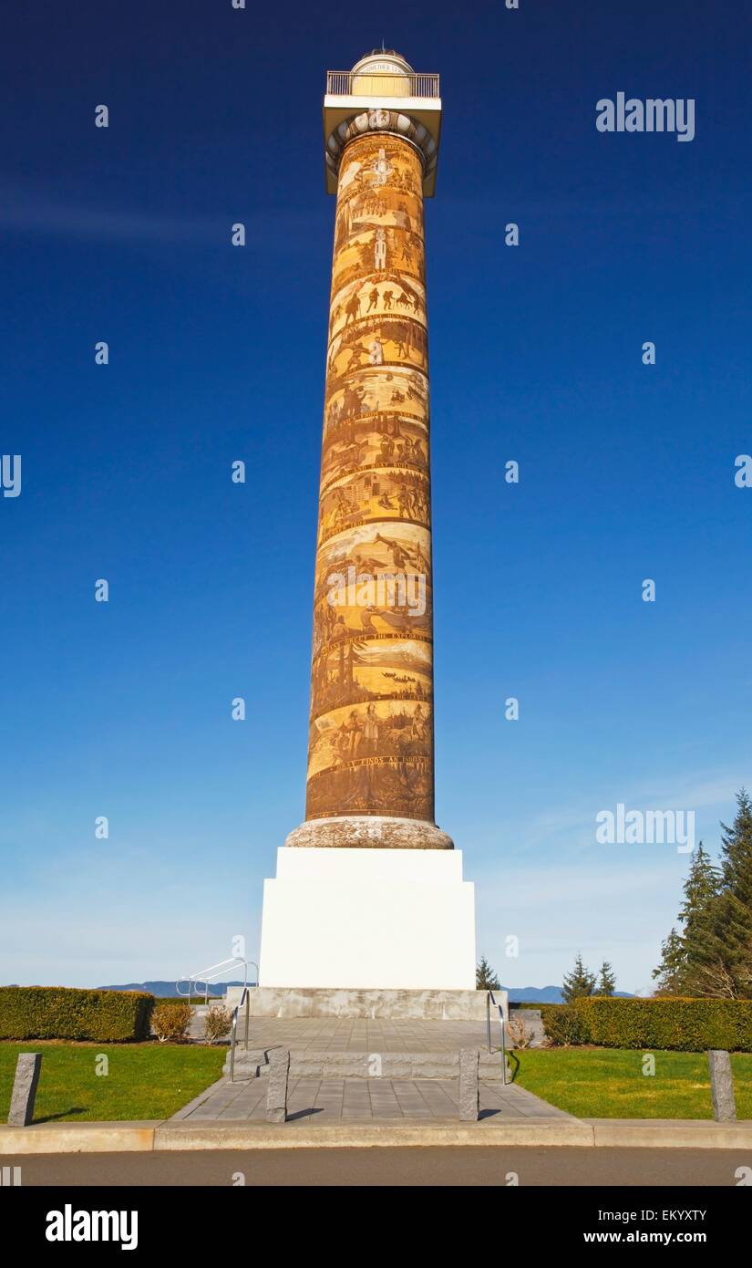 Astoria Column; Astoria, Oregon, United States Of America Stock Photo ...