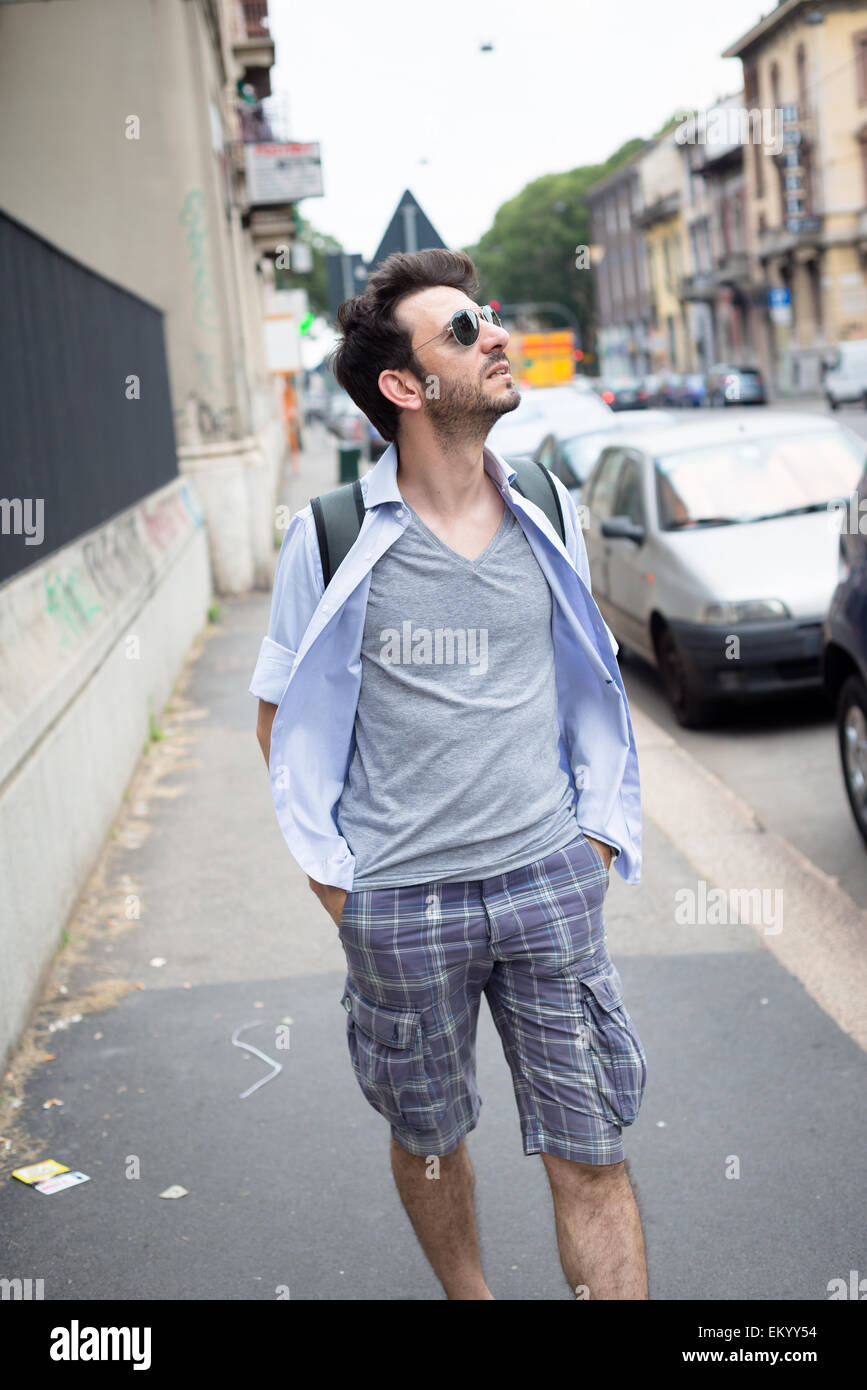 man walking in the street Stock Photo - Alamy