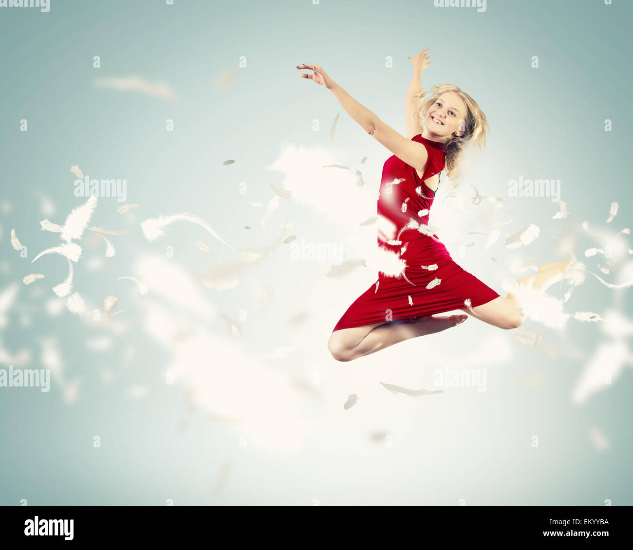Young girl floating Stock Photo - Alamy