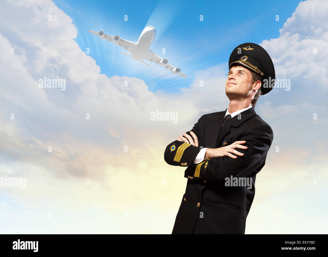 Image of male pilot Stock Photo - Alamy