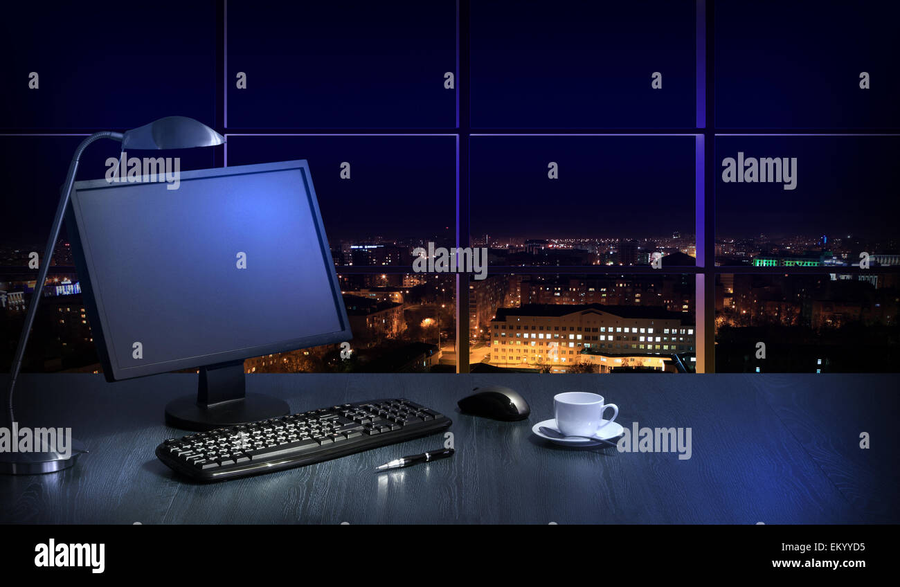 Office at night Stock Photo - Alamy