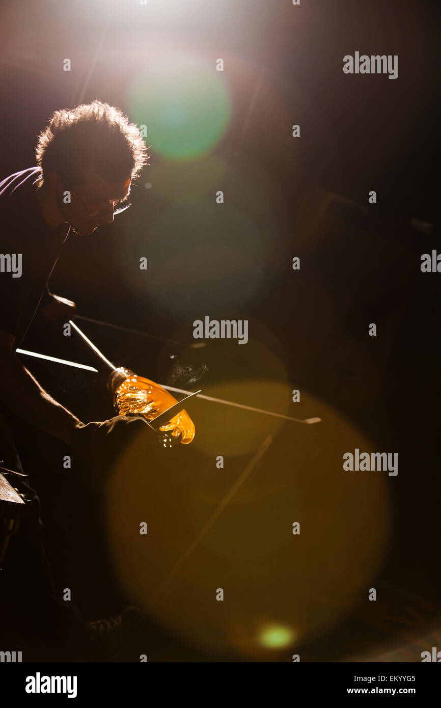 Artist Trimming Glass Stock Photo - Alamy