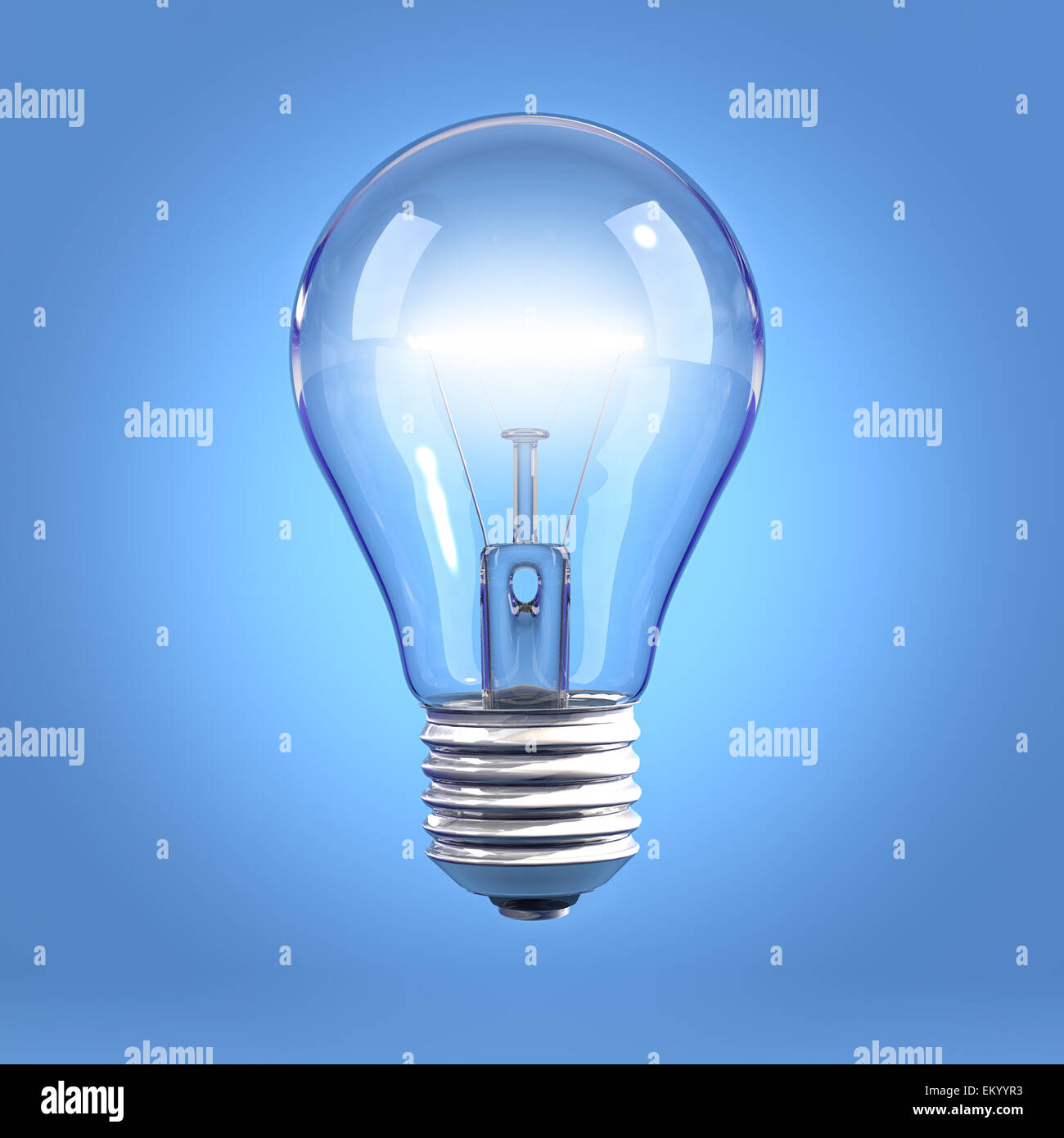 Light bulb with blue background hi-res stock photography and images - Alamy