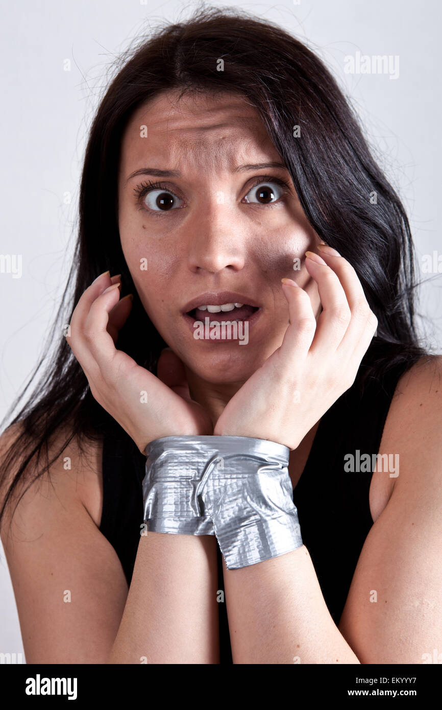 kidnapped young woman Stock Photo - Alamy