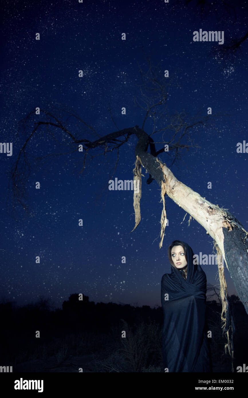 Pensive female witch girl hi-res stock photography and images - Alamy