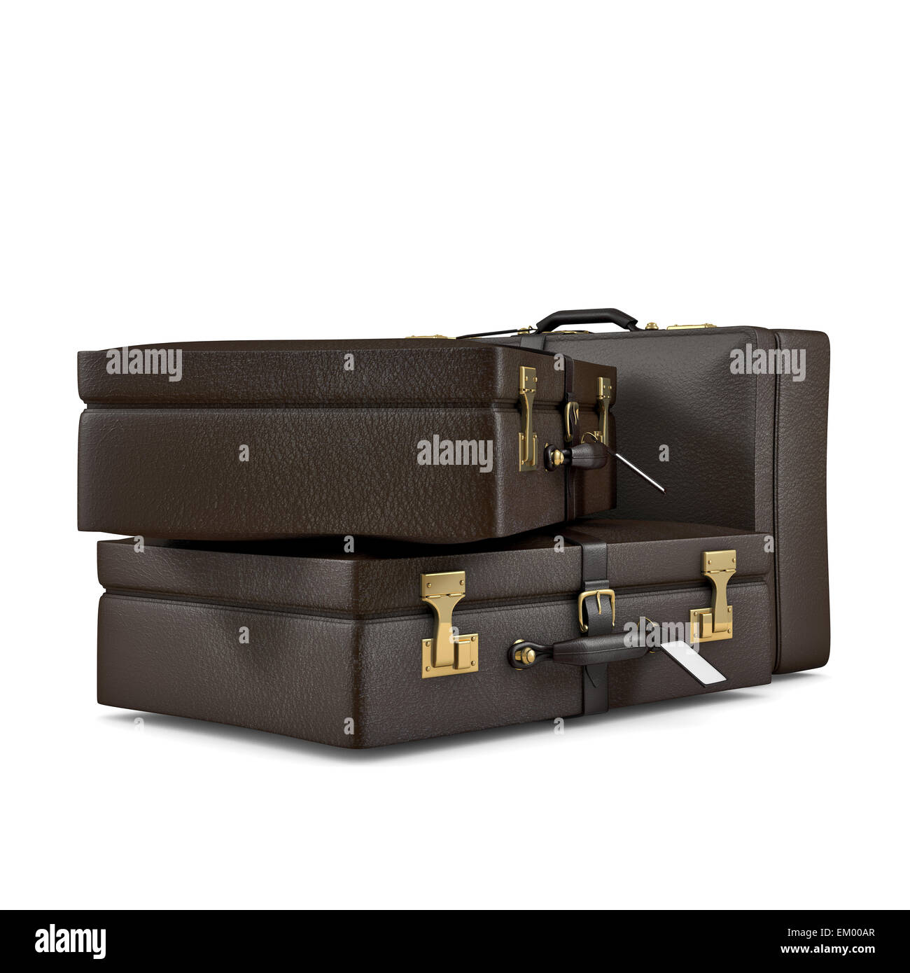 Suitcases on white Cut Out Stock Images & Pictures - Alamy