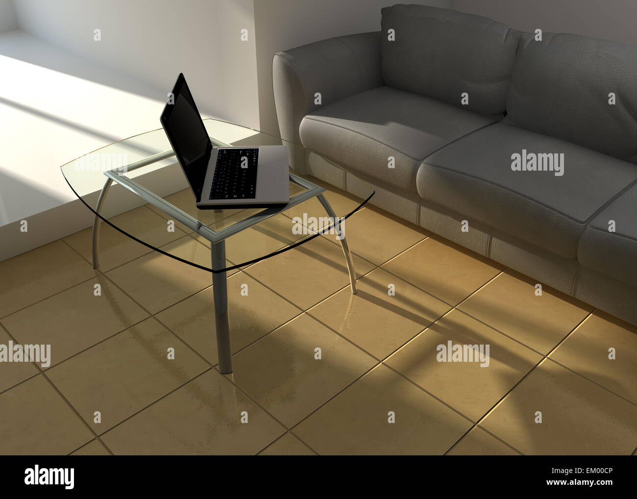 Sofa and notebook Stock Photo - Alamy