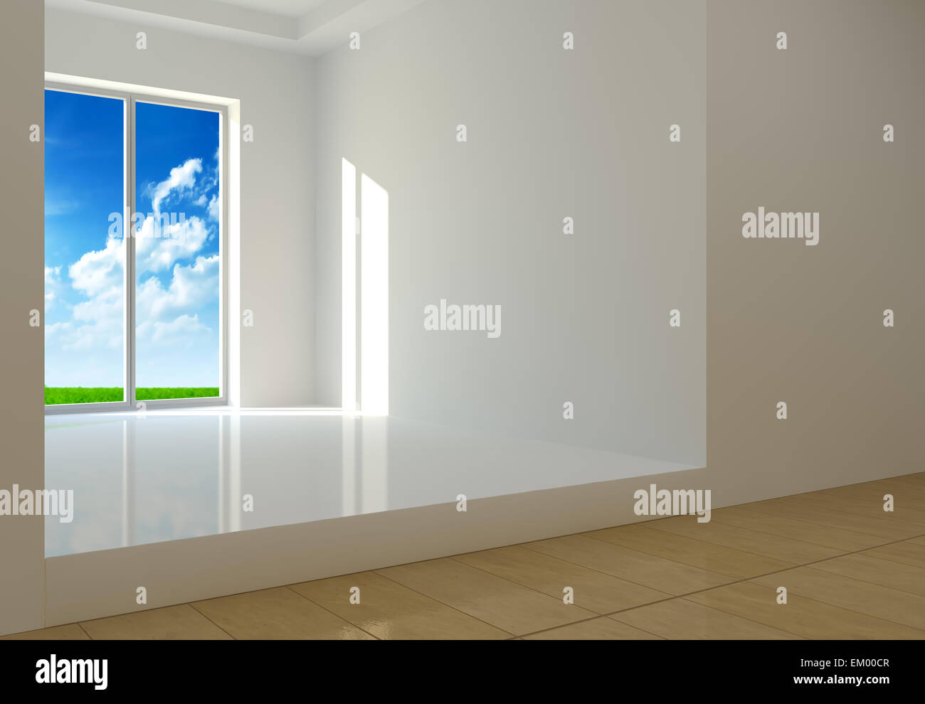 Room with a large window Stock Photo - Alamy