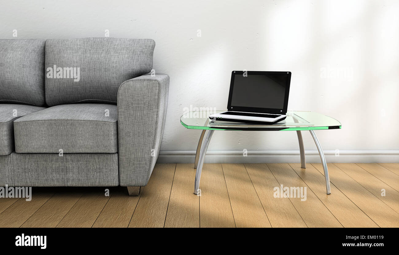Notebook and sofa Stock Photo - Alamy