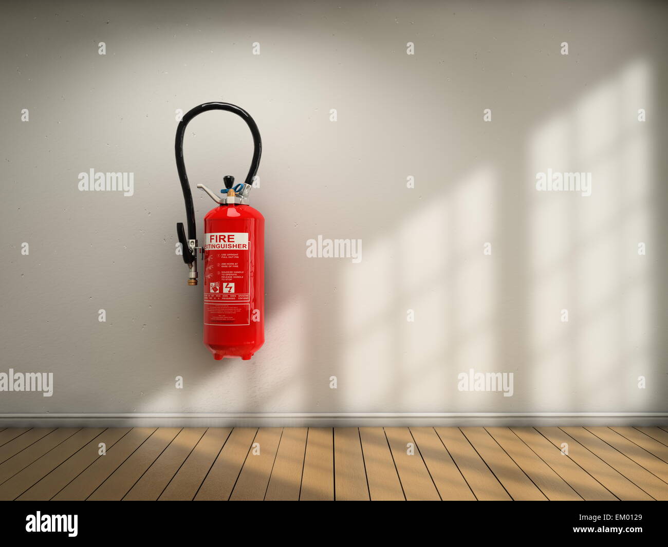 Extinguisher on wall Stock Photo - Alamy