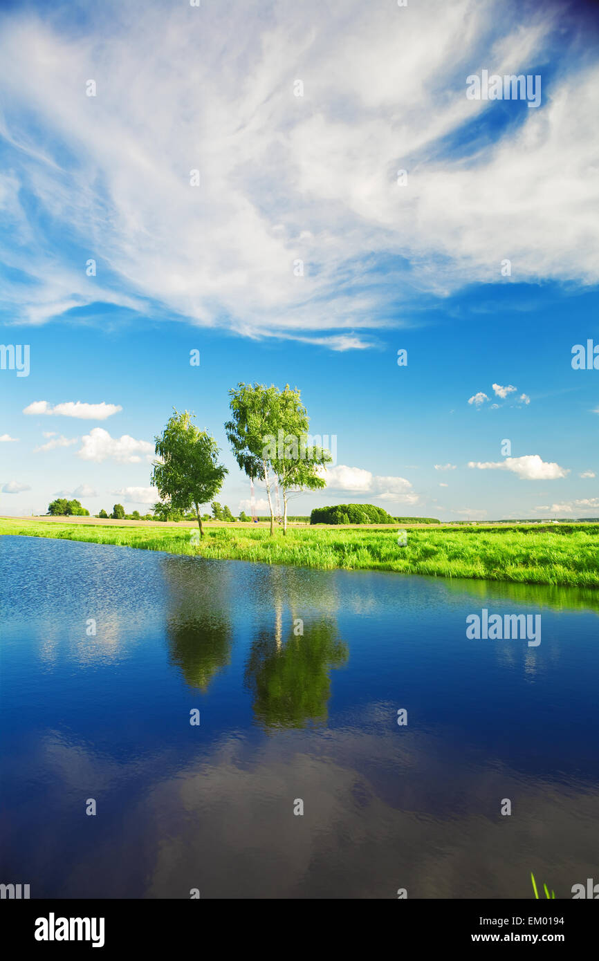 rural lake landscape Stock Photo - Alamy