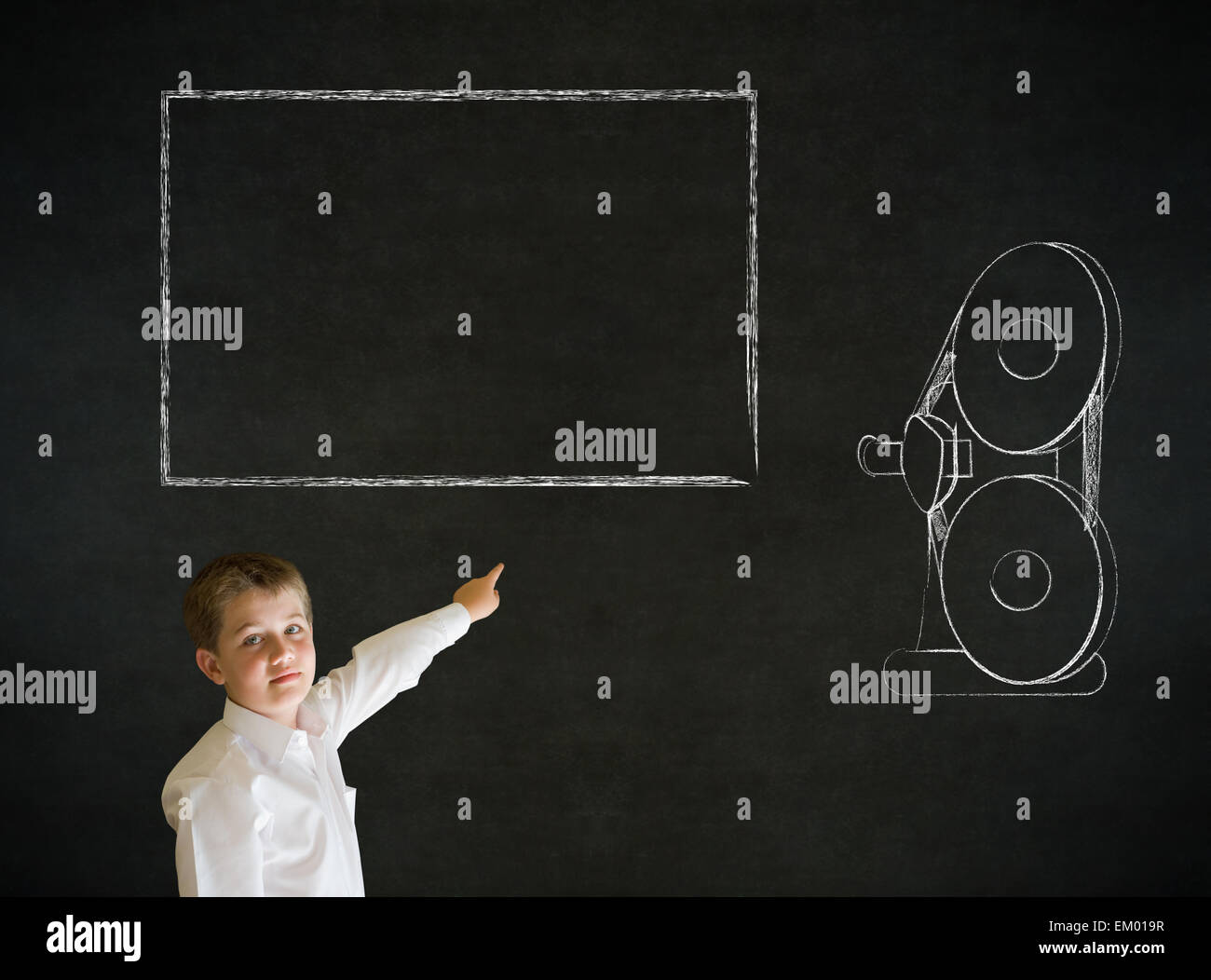Teacher pointing projector screen hi-res stock photography and images ...