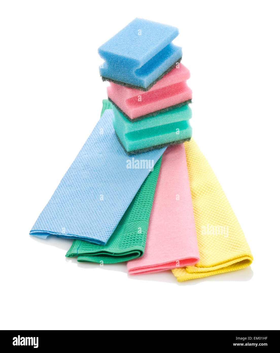 colored sponges and rags Stock Photo - Alamy