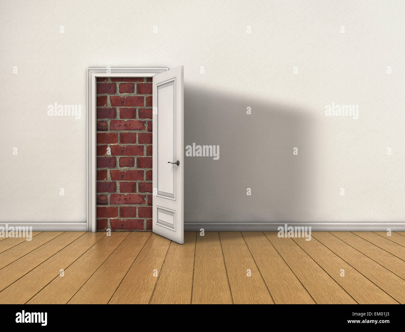 Room opened door blocked brick wall hi-res stock photography and images ...