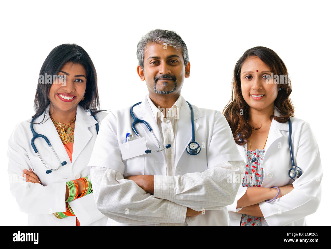 Portrait happy diverse female doctors hi-res stock photography and ...