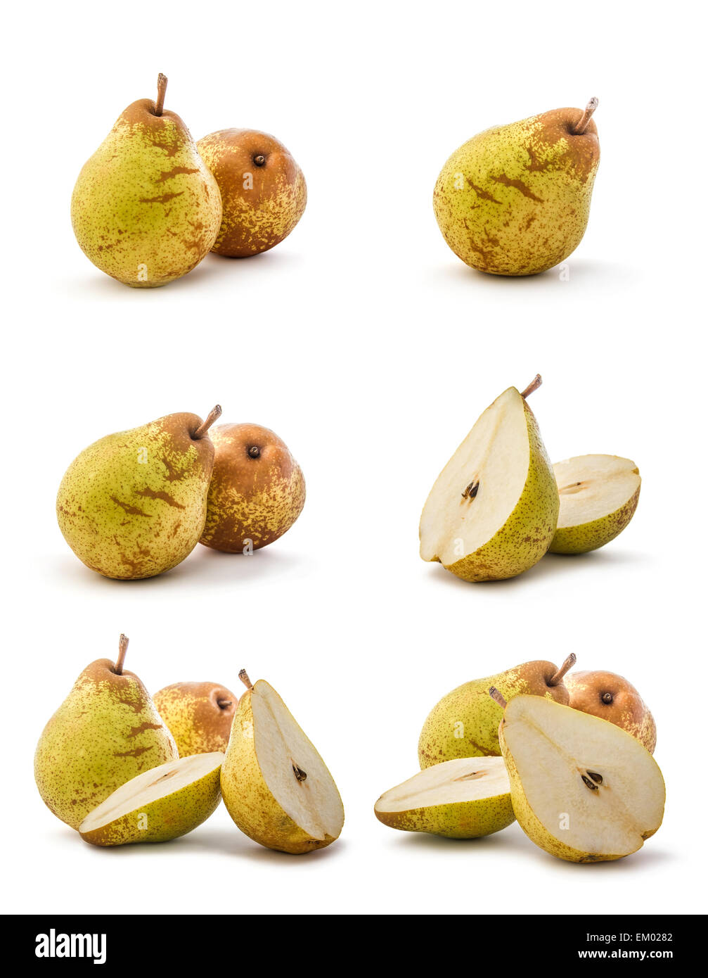 Set of six different composition of pear hi-res stock photography and ...