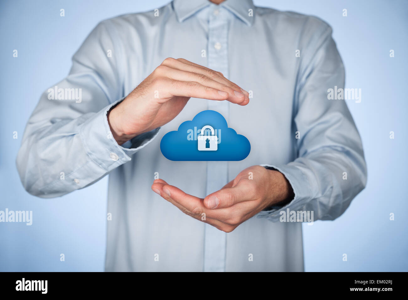 Cloud storage security concept. Security and safety of cloud computing ...