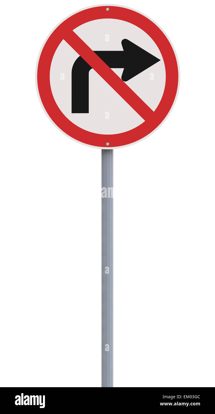 Prohibited turn right sign hi-res stock photography and images - Alamy