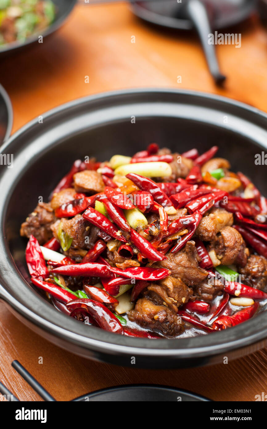 Chinese cuisine spicy chicken Stock Photo - Alamy