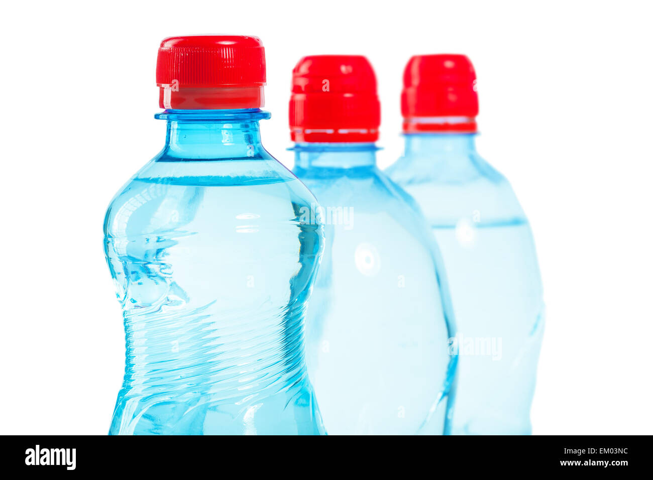 Row bottles water isolated on hi-res stock photography and images - Alamy
