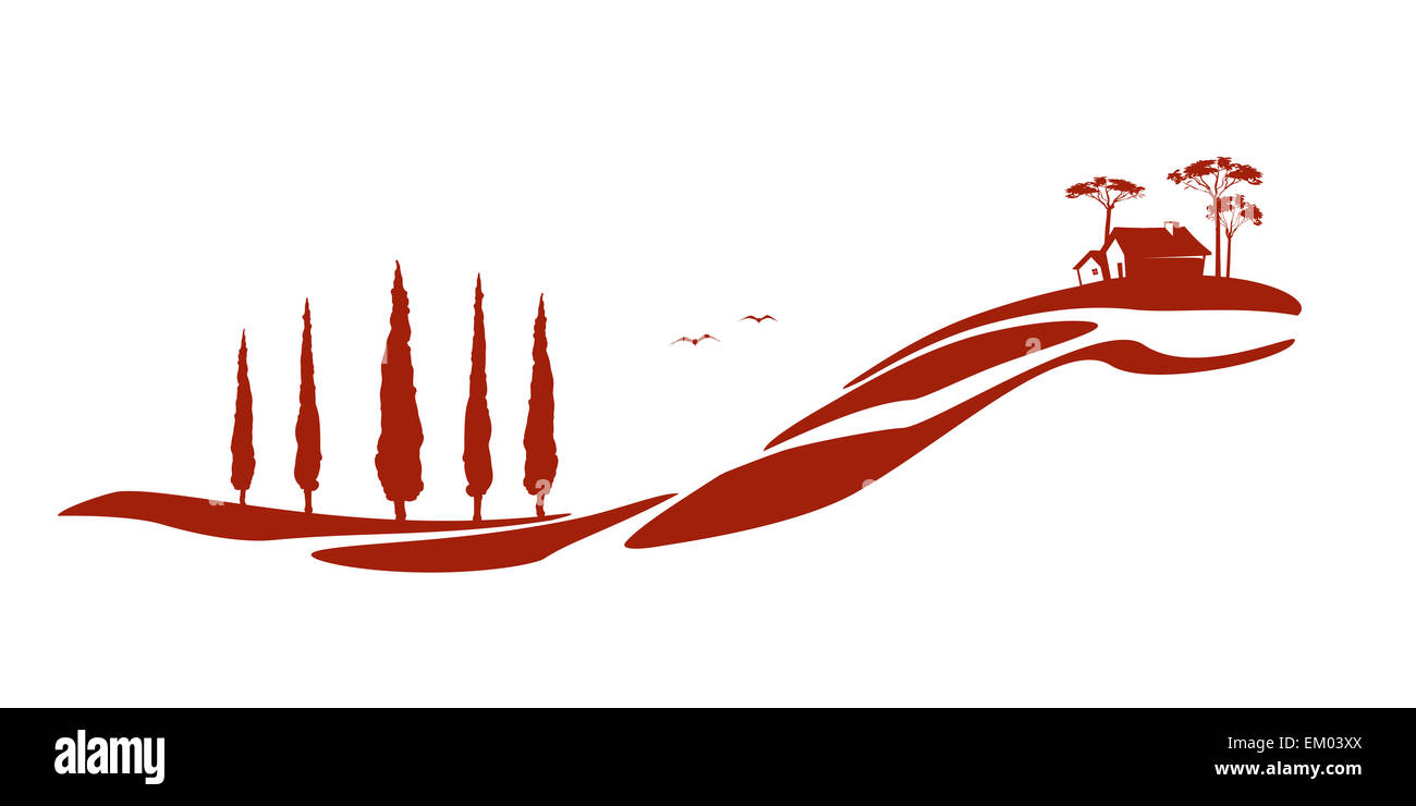 Tuscany trees silhouette hi-res stock photography and images - Alamy