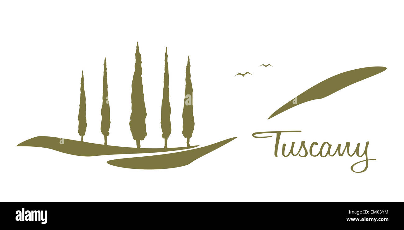 Tuscany trees silhouette hi-res stock photography and images - Alamy