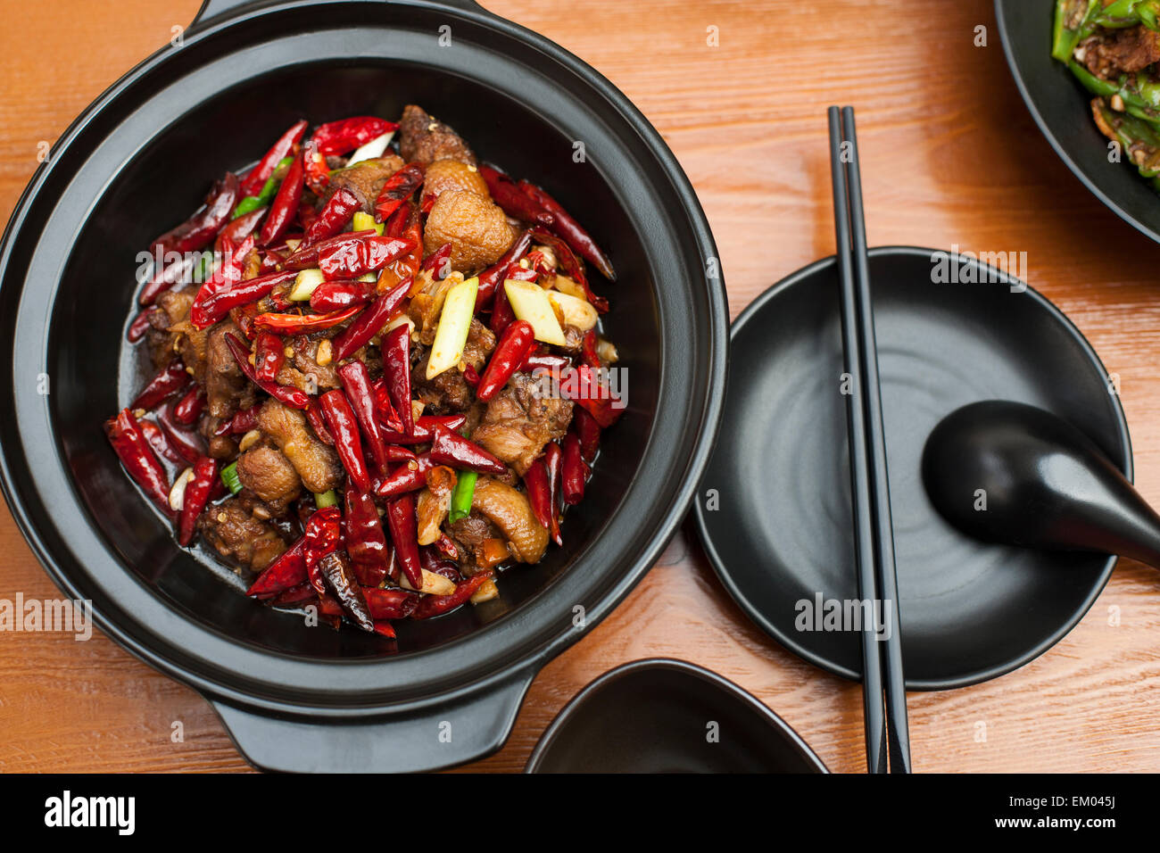 Chinese cuisine spicy chicken Stock Photo - Alamy
