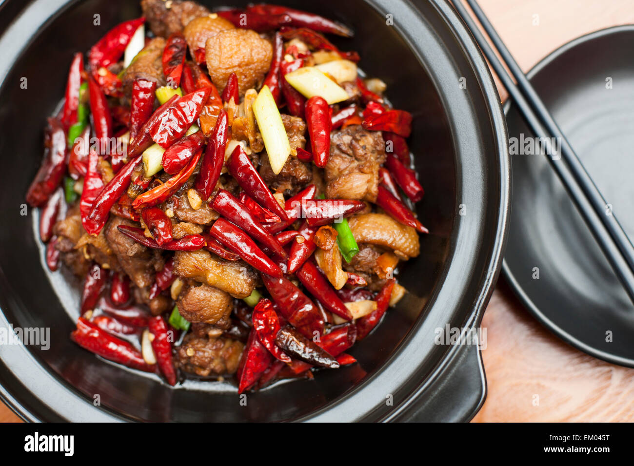 Chinese cuisine spicy chicken Stock Photo - Alamy