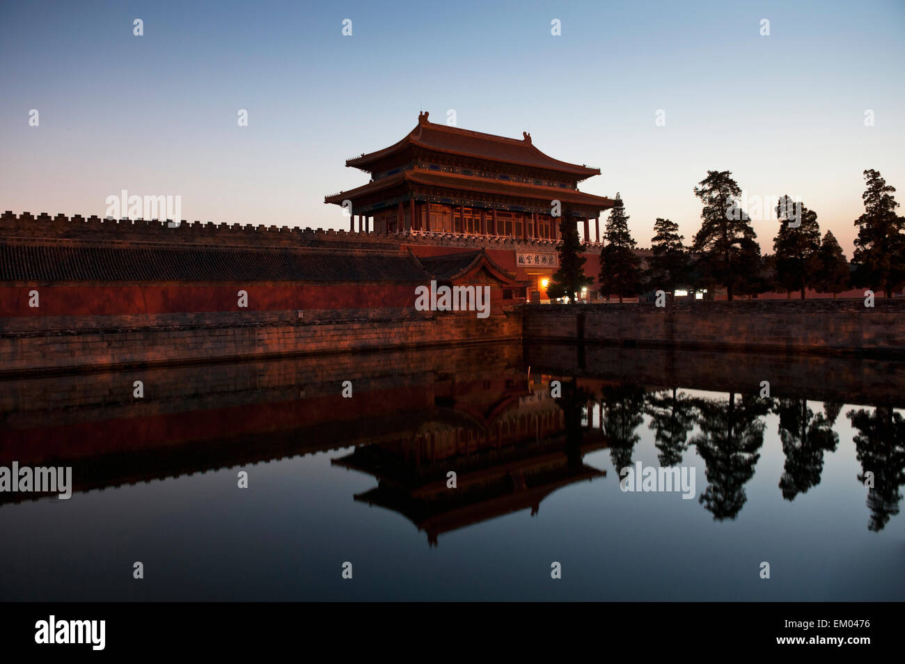 Moat At Gate Of Divine Might In Forbidden City; Beijing, China Stock ...