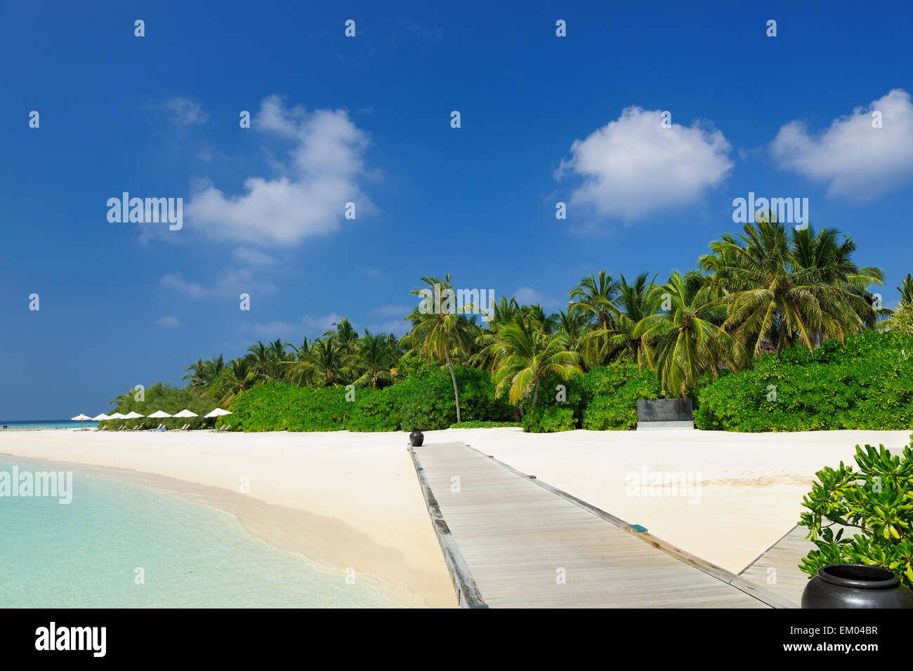Beautiful beach with jetty Stock Photo - Alamy