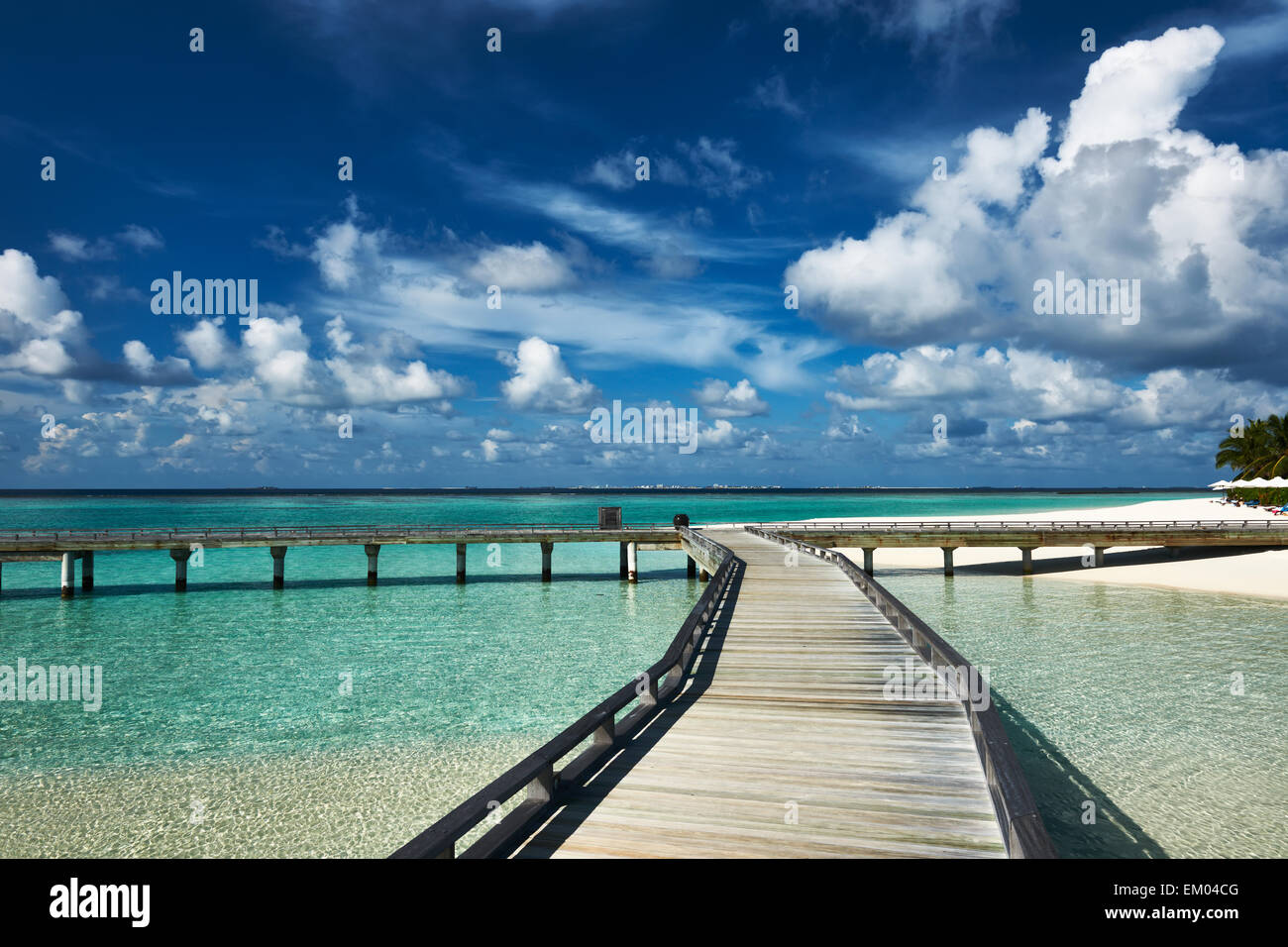 Beautiful beach with jetty Stock Photo - Alamy