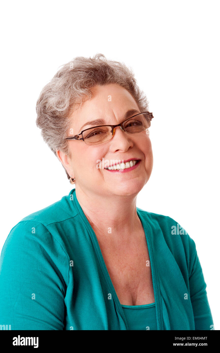 Beautiful Happy smiling senior woman face Stock Photo - Alamy
